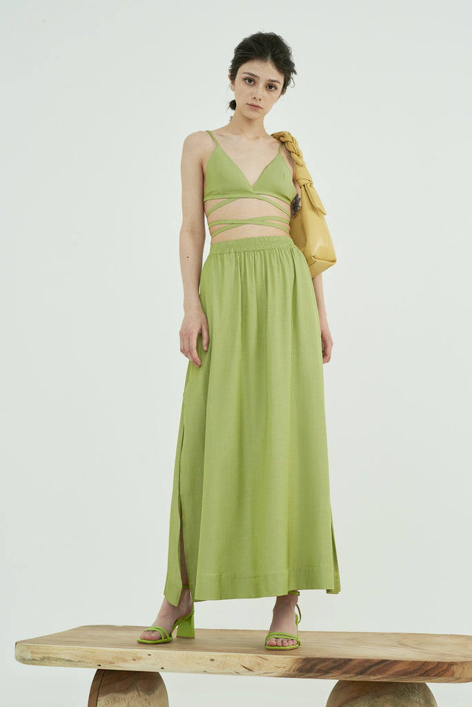 Miranda Linen Bralette and Maxi Skirt – VAST